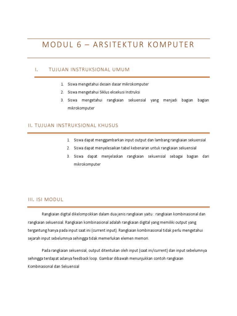Arsitektur Mikrokomputer dan Rangkaian Sekuensial | PDF | Komputer