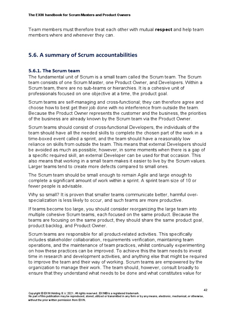 Summary of Scrum Accountabilities | PDF