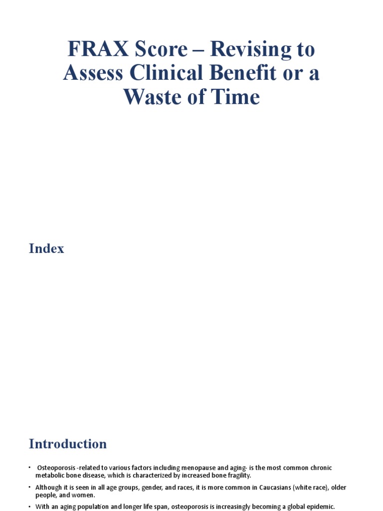 FRAX Score | Download Free PDF | Osteoporosis | Bone
