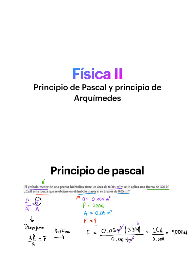 Principio de Pascal y Principio de Arquímedes | PDF