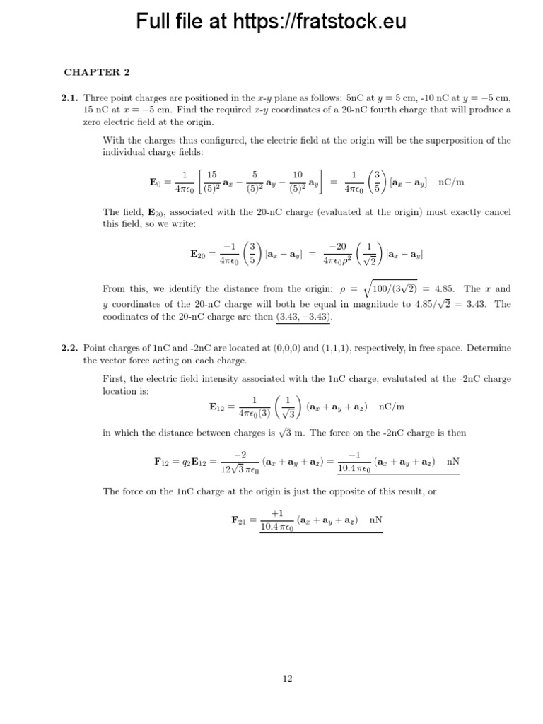 Solutions Manual Engineering Electromagn | PDF | Sphere | Volume
