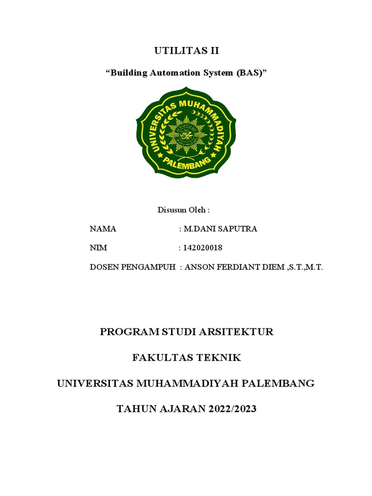M.Dani Saputra (142020018) Building Automation System Utilitas II | PDF