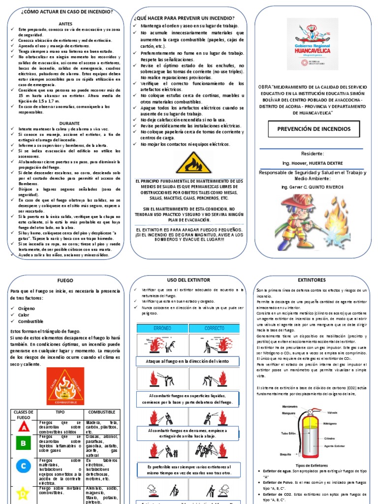 Triptico Seguridad Incendios | PDF | Incendios | Dióxido de carbono