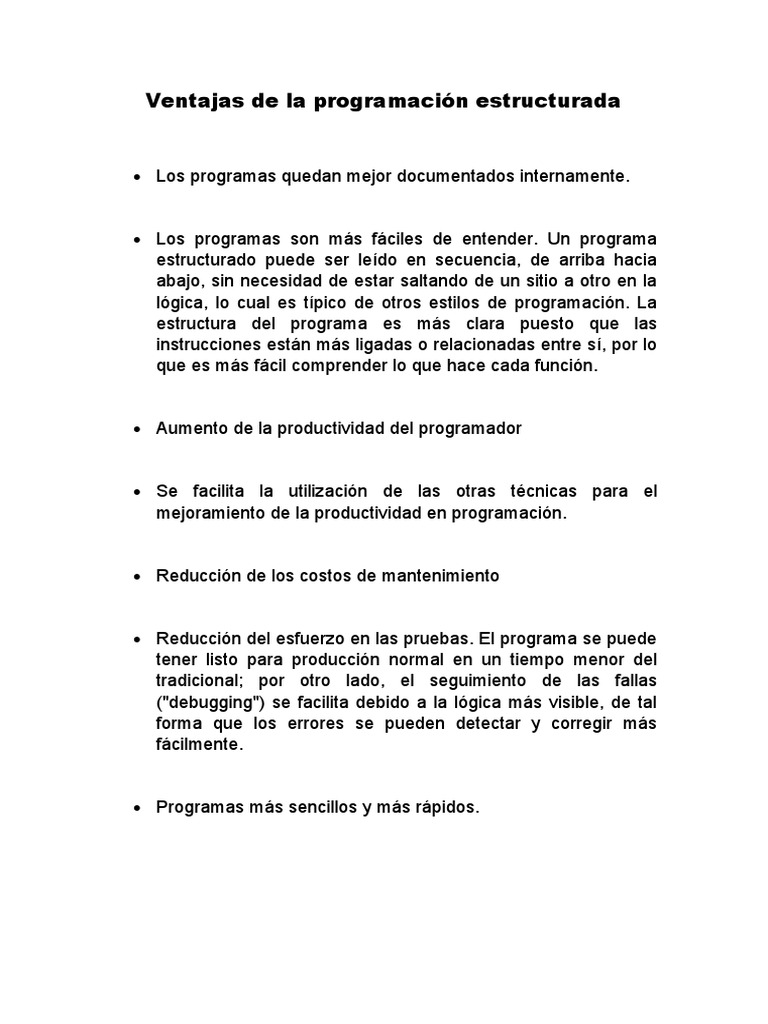 Ventajas de La Programación Estructurada y Poo | PDF