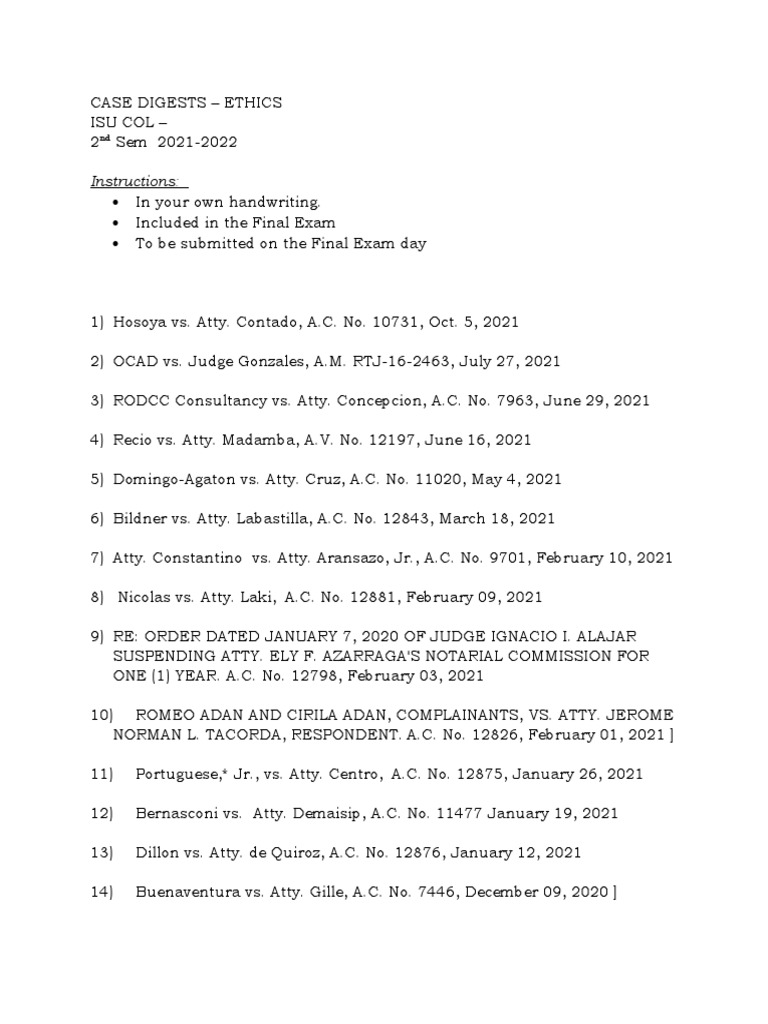 Buenaventura vs. Atty. Gille Case Digest | PDF | Law