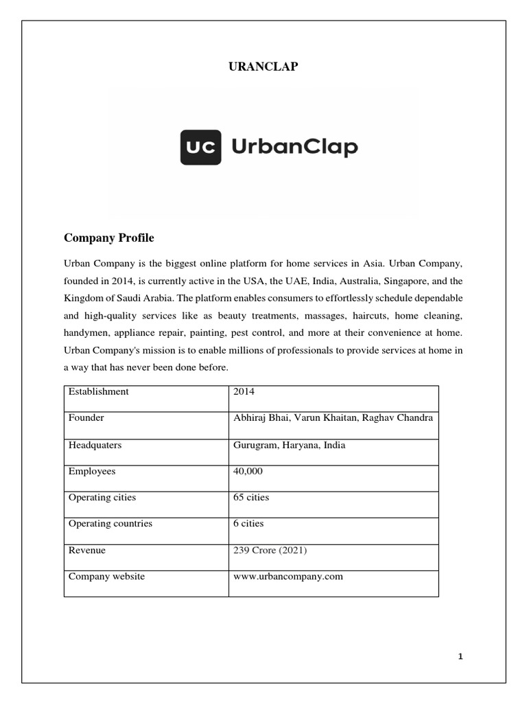 Introduction URBANCLAP | PDF | Internet Privacy | Social Media
