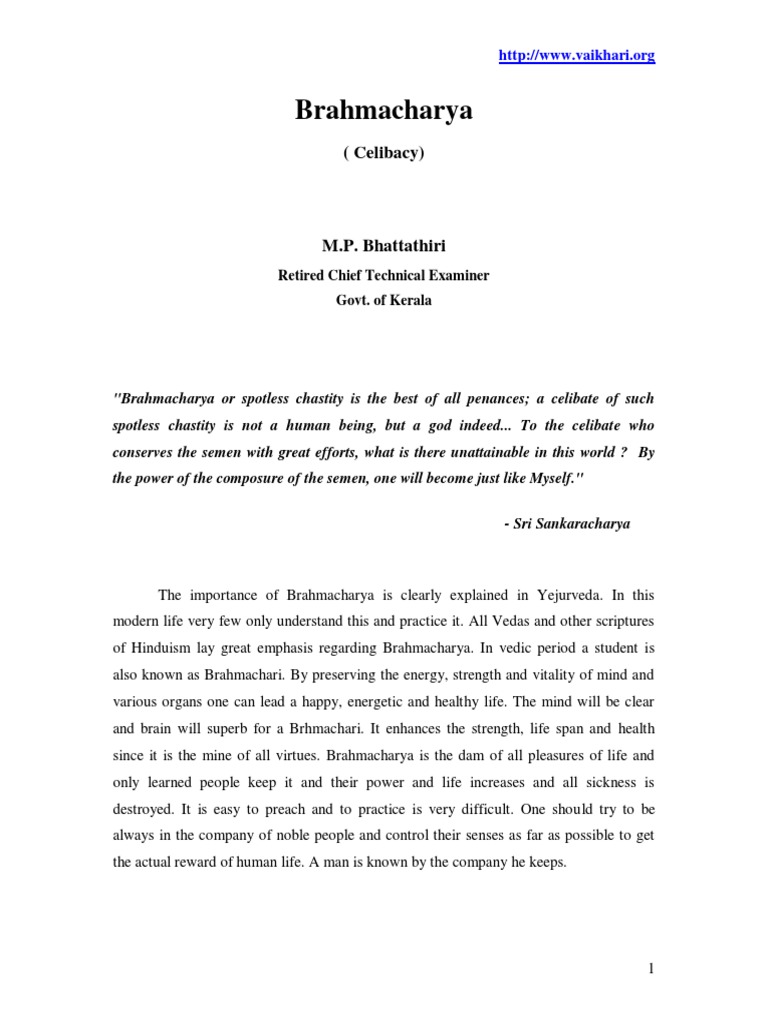 Brahmacharya | PDF | Indian Religions