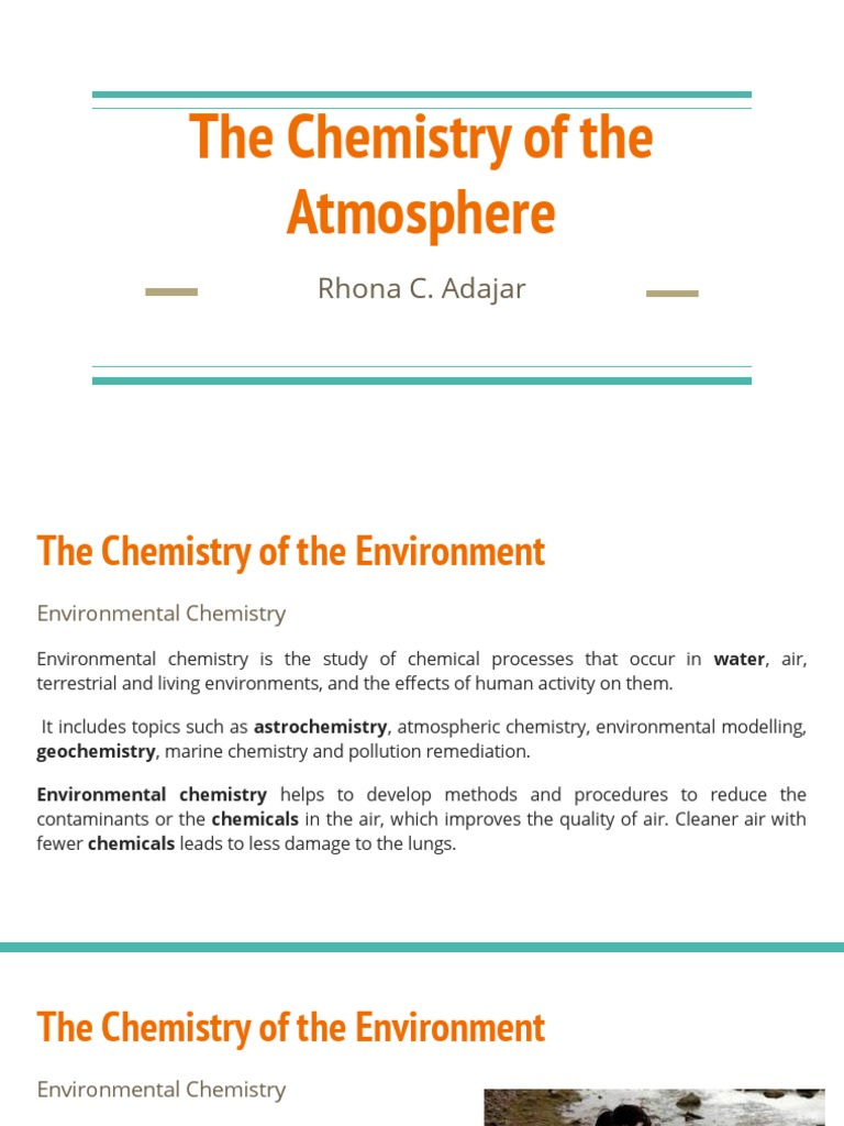 The Chemistry of The Atmosphere | PDF | Particulates | Atmosphere Of Earth