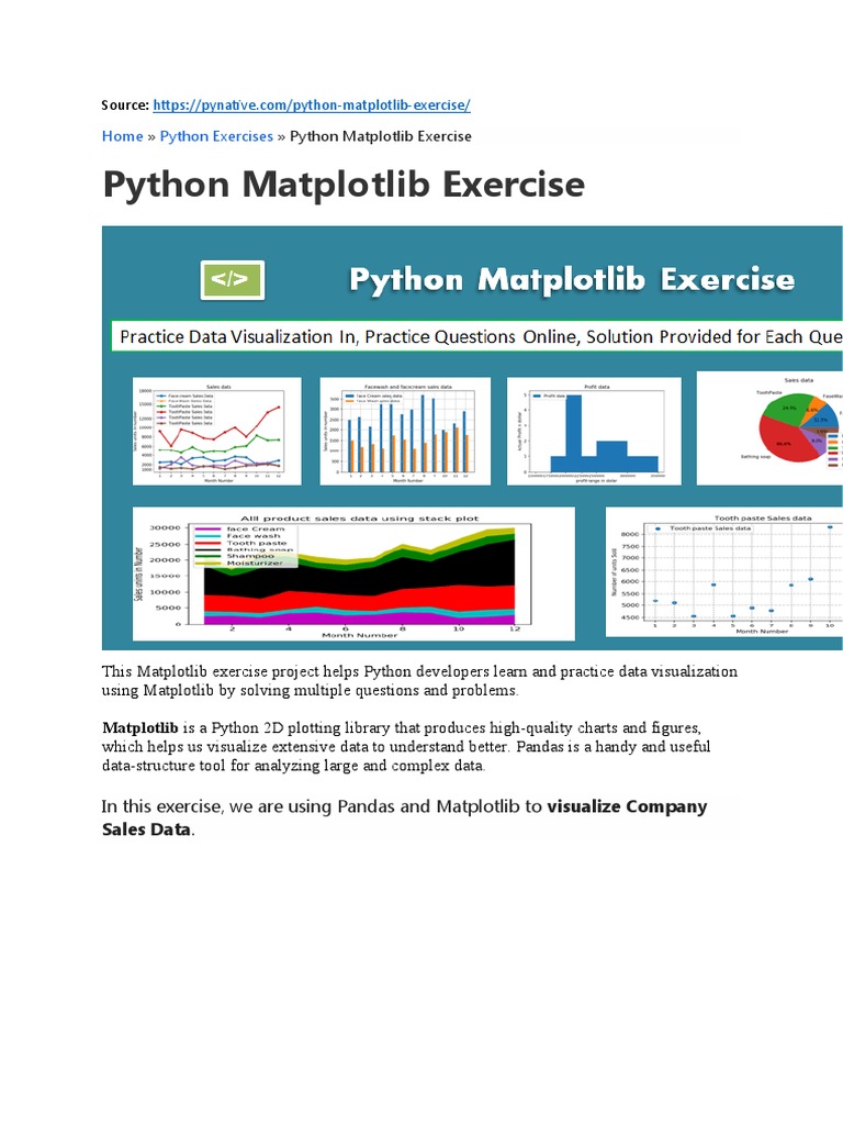 Matplotlib Exercises Pdf