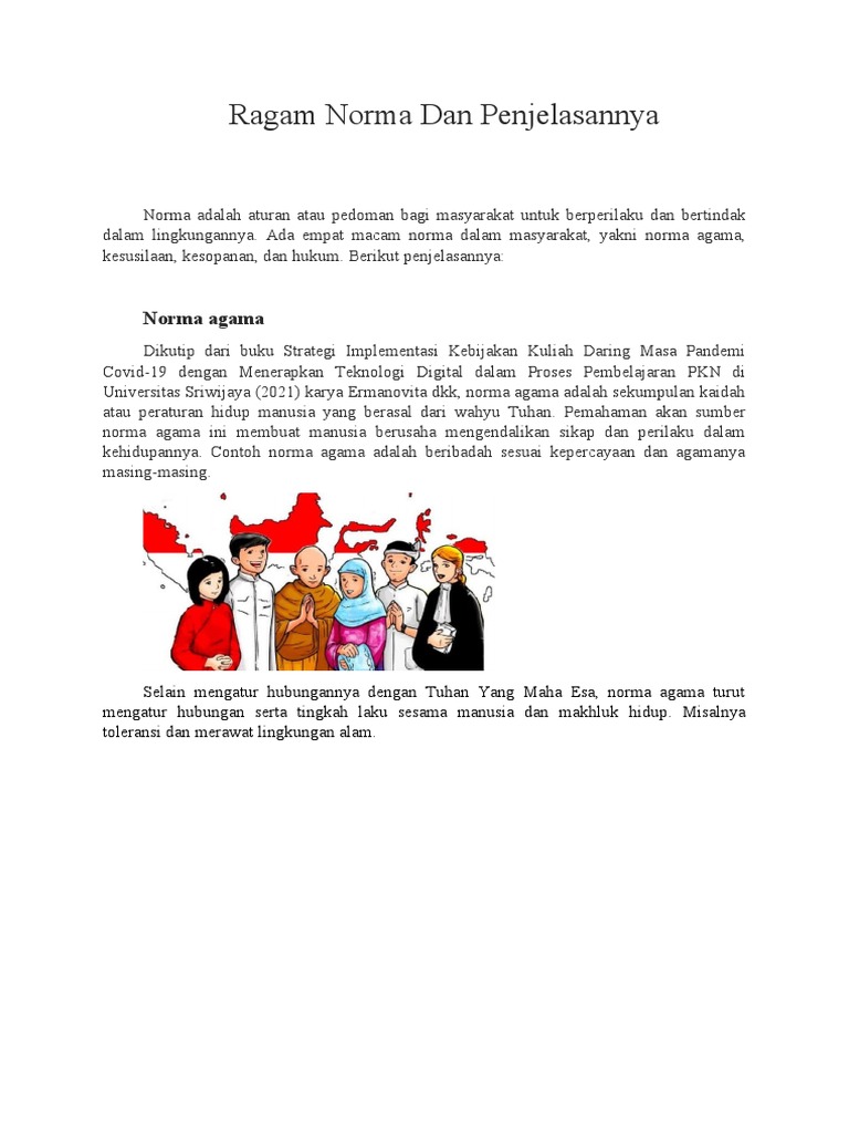 Ragam Norma: Agama, Kesusilaan, Kesopanan, Hukum | PDF | Sains & Matematika