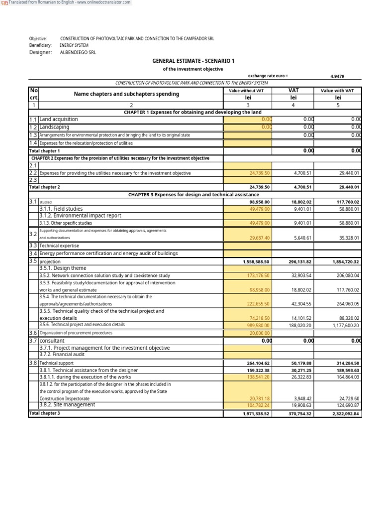 ANEXA 5 - Devize - Ro.en | PDF | Electrical Wiring | Audit
