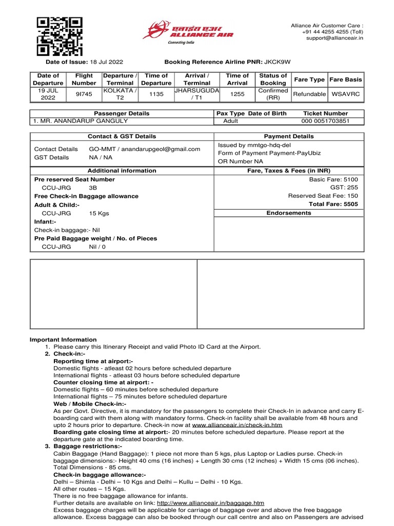 Anandarup Return | Download Free PDF | Transport