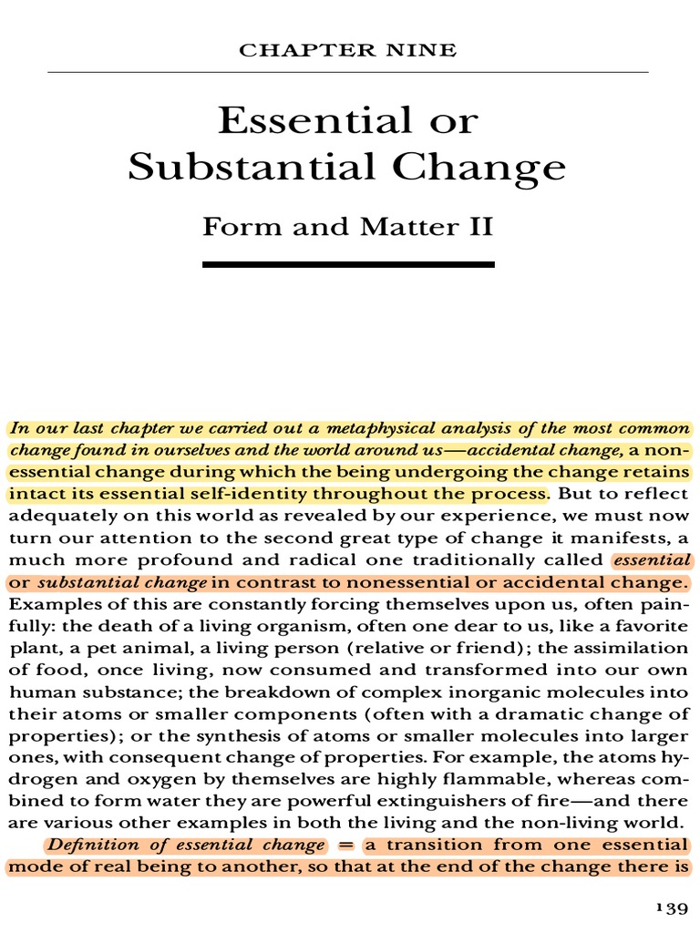 Understanding Substantial Change | PDF | Matter | Soul