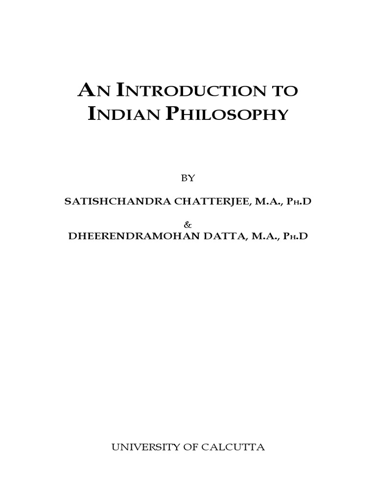 Chatterjee, Satischandra and Dhirendramohan Datta - Introduction To ...