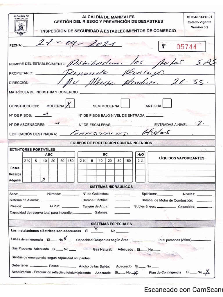 Inspección Bomberos | PDF