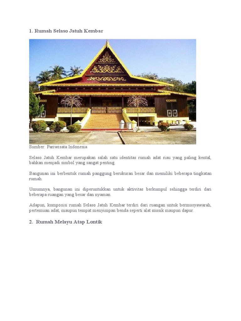 Rumah Adat RIAU | PDF