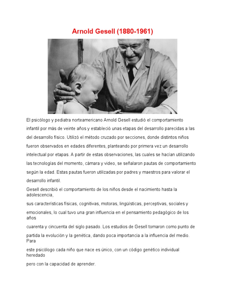 Arnold Gesell | PDF | Sicología | Sigmund Freud