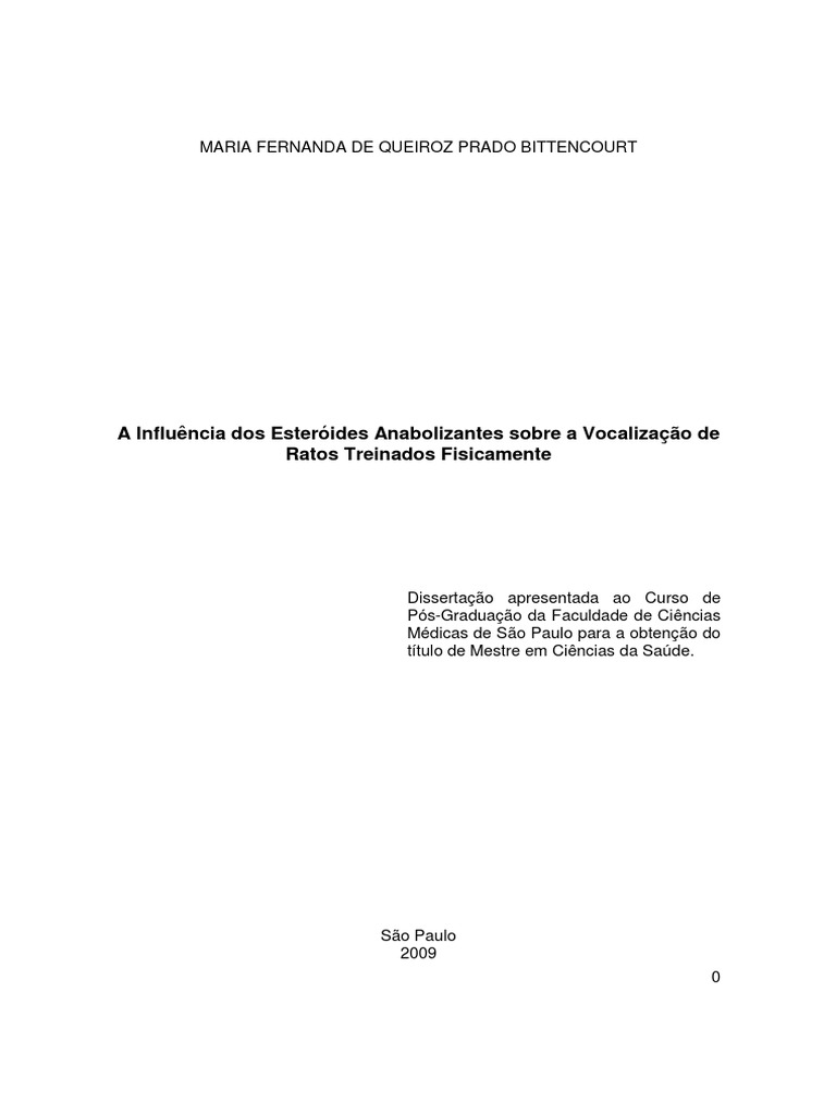 A Influência Dos Esteróides Anabolizantes Sobre A Vocalização de | PDF ...