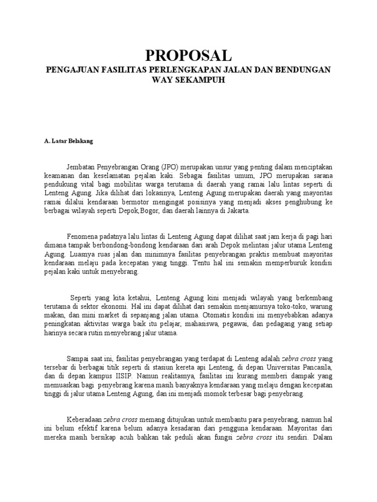 PROPOSAL Zebra Cross | PDF