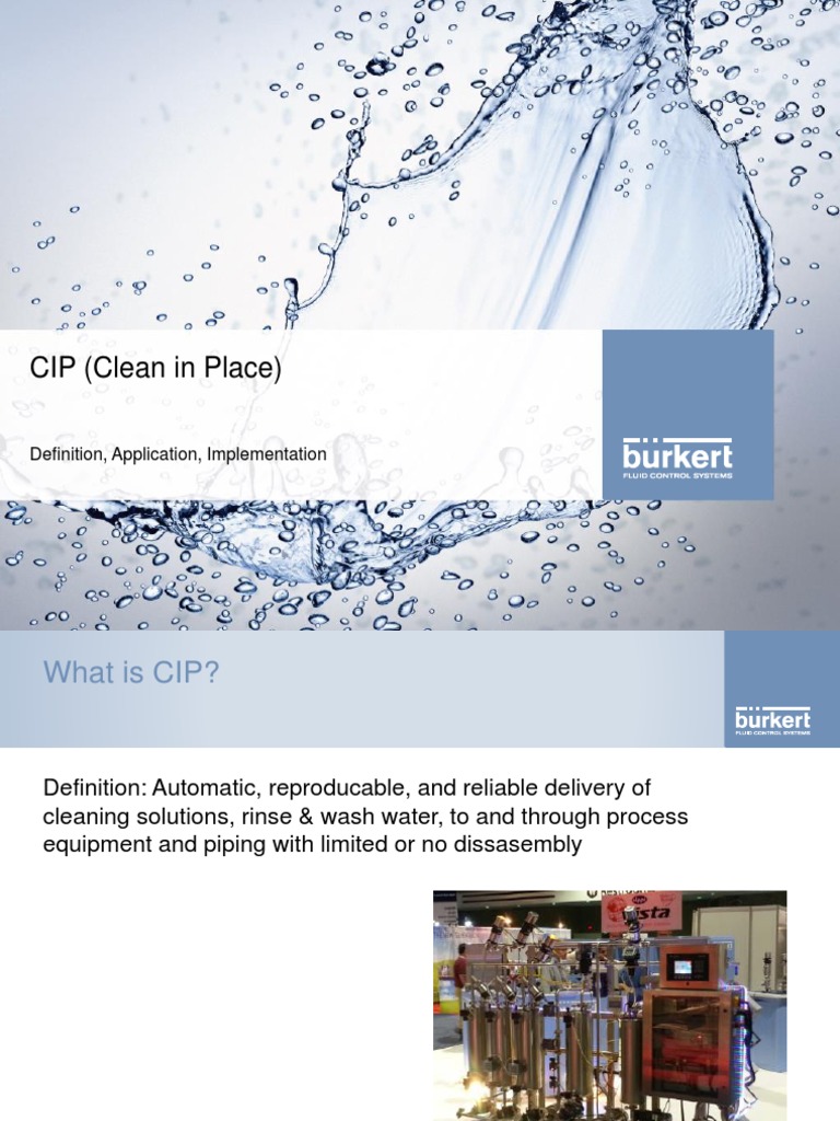 CIP Presentation | PDF | Valve | Water