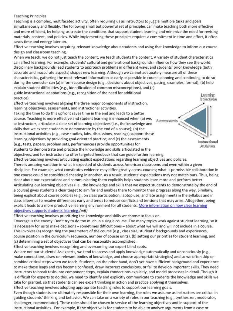 Teaching Principles | PDF | Teaching Method | Lesson Plan