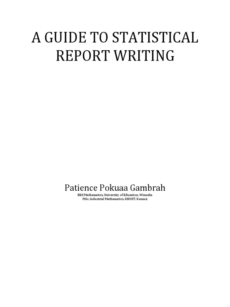 A Guide To Statistical Report Writing | PDF