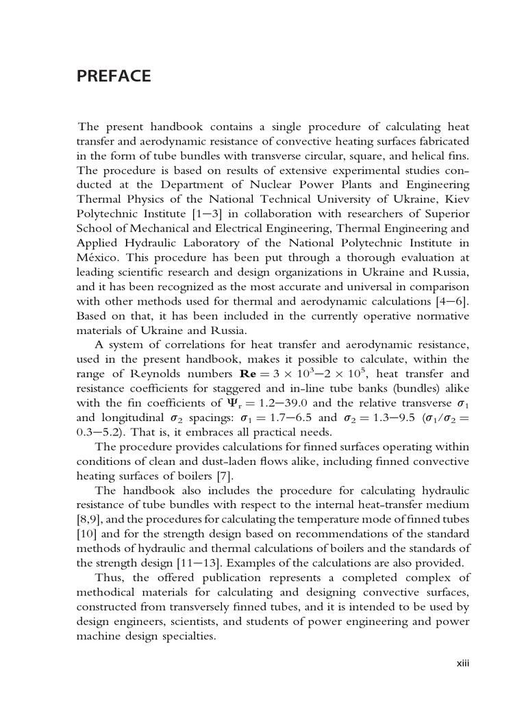 Preface 2016 Handbook For Transversely Finned Tube Heat Exchanger Design | PDF | Heat Transfer ...
