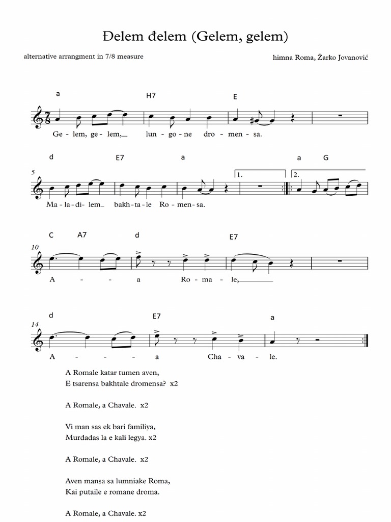Đelem, Đelem (Gelem, Gelem) - Chords | PDF