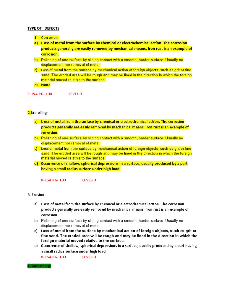 11 Type of Defects | PDF | Corrosion | Rust