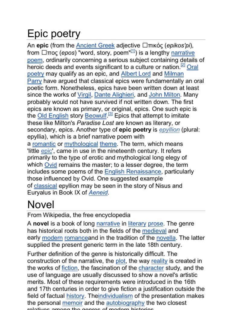 Epic Poetry | PDF | Epic Poetry | Poetry