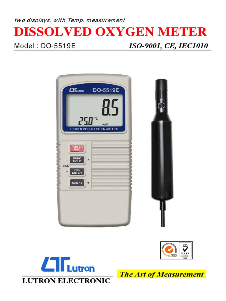 Dissolved Oxygen Meter: ISO-9001, CE, IEC1010 | PDF