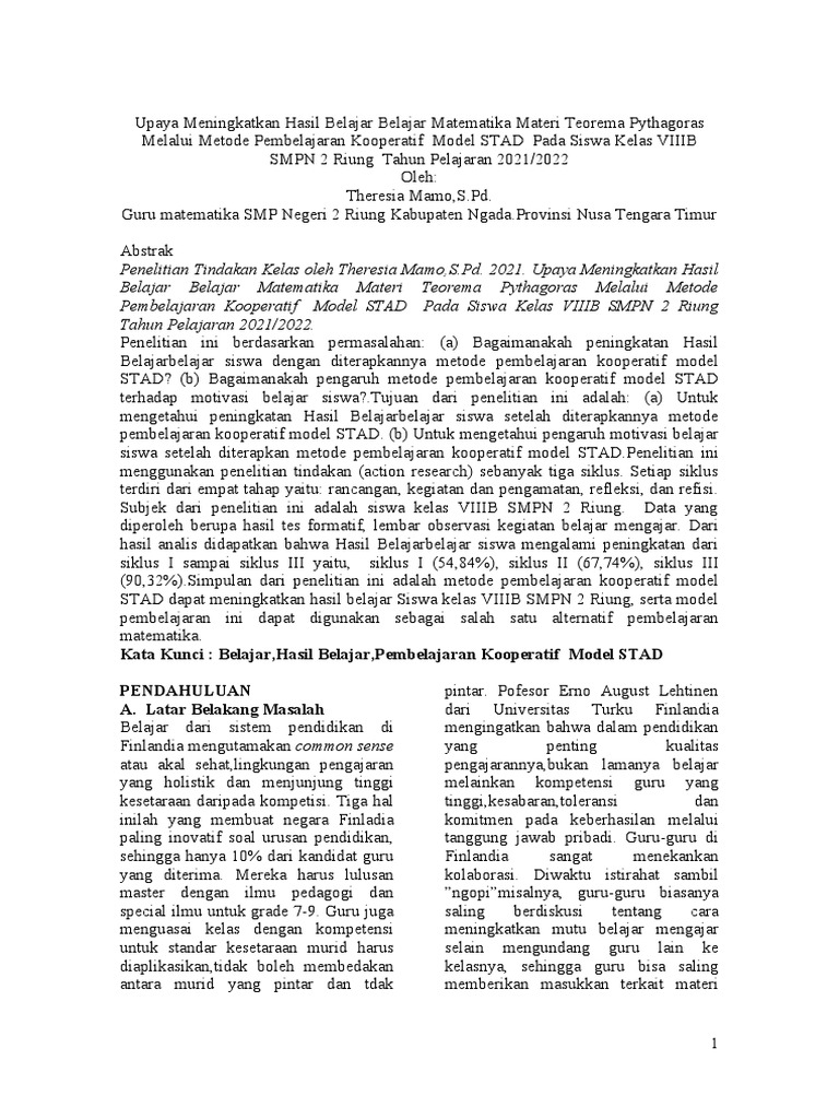 Jurnal PTK - Ibu Eri Mamo | PDF | Karier & Perkembangan