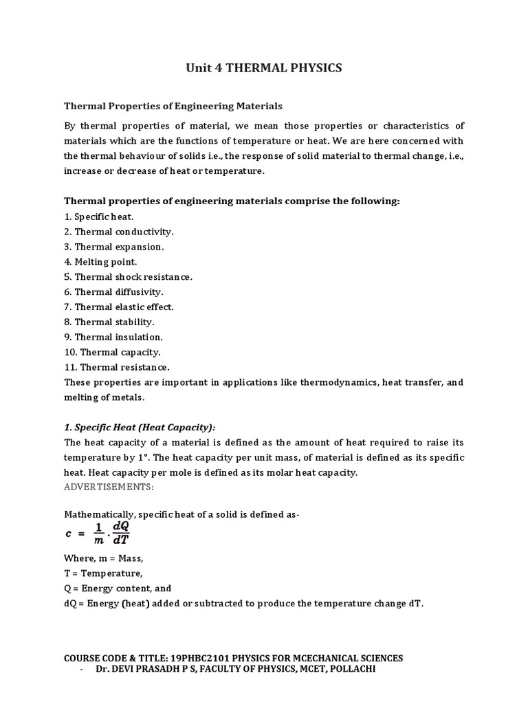 Thermal Properties of Engineering Materials: An In-Depth Examination of ...