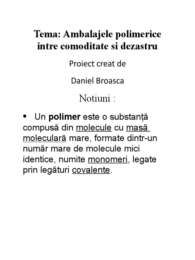 Proiect La Chimie | PDF