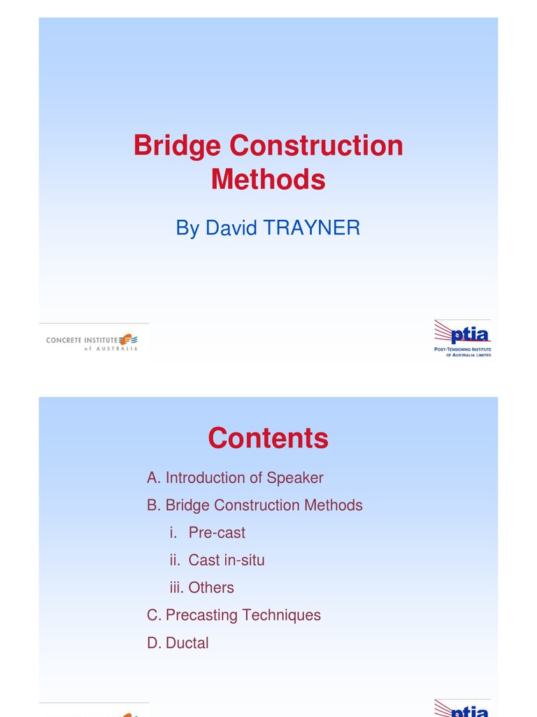 Bridge Construction Methods | PDF | Prestressed Concrete | Precast Concrete