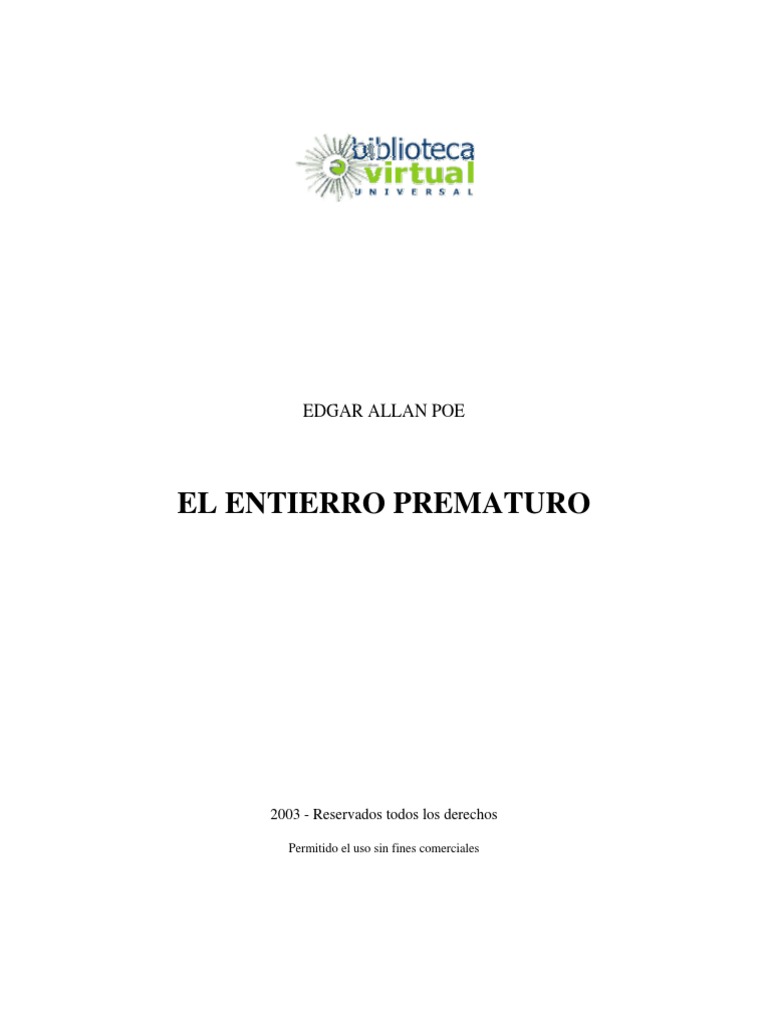 El Entierro Prematuro - Edgar Allan Poe | PDF | Edgar Allan Poe | Muerte