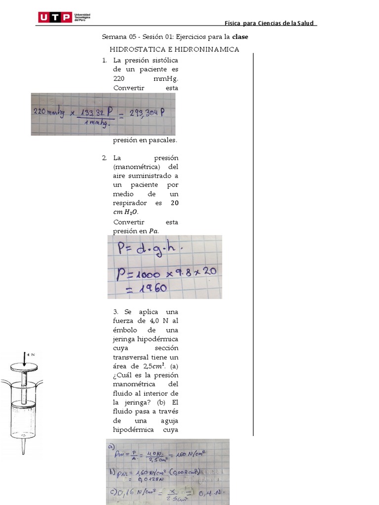 S05.s1 - Ejercicios. - FISICA | PDF | Vena | Presión
