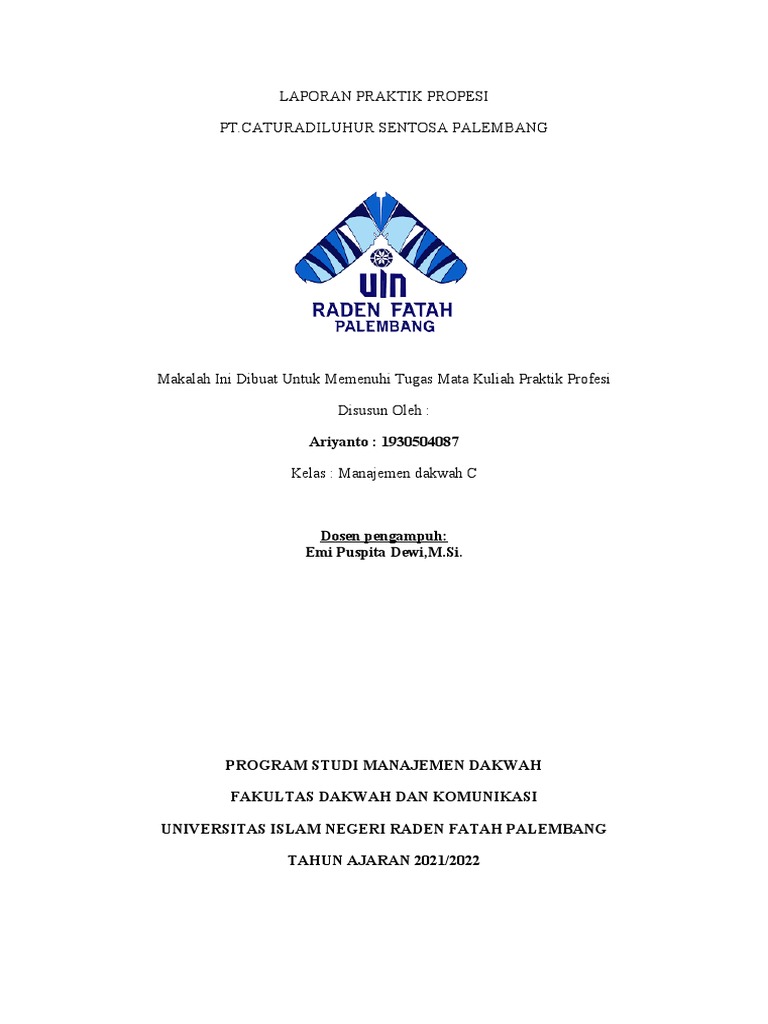 Praktik Profesi di PT Caturadiluhur Sentosa | PDF | Bisnis