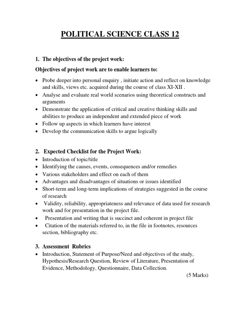 Political Science Class 12TH Project Work 2022-23 | PDF | Cognition ...