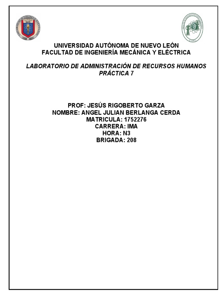 Practica 7 - ARH | PDF | Tiempo de trabajo | Salario