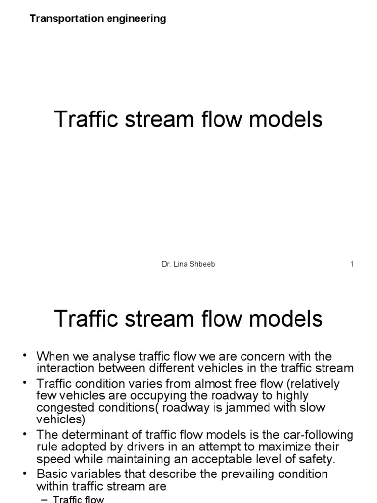 Lec 10 - Traffic Stream Models2 | PDF | Traffic | Land Transport