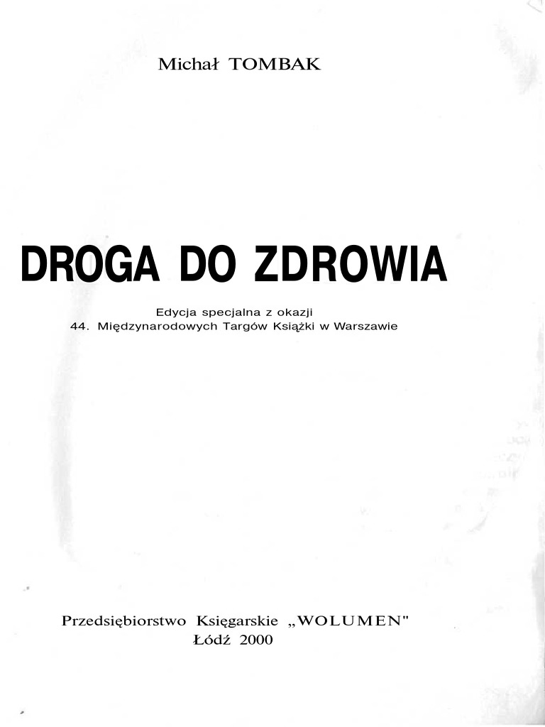 Michał Tombak Droga Do Zdrowia | PDF