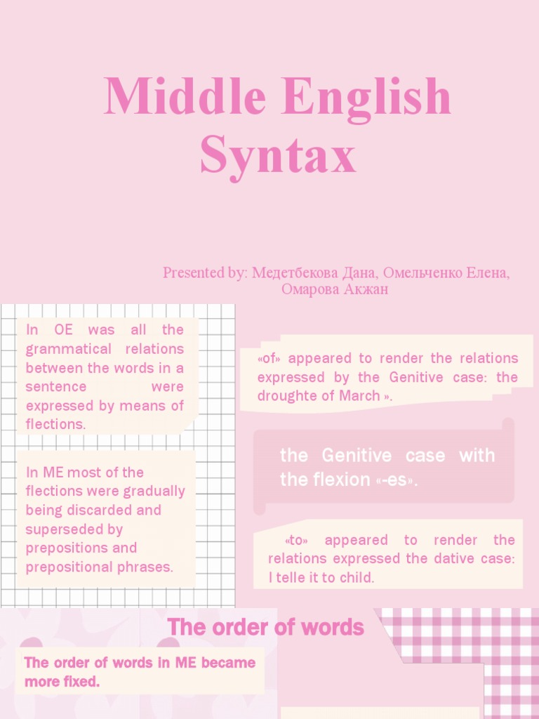 Middle English Syntax | Download Free PDF | English Grammar | English ...