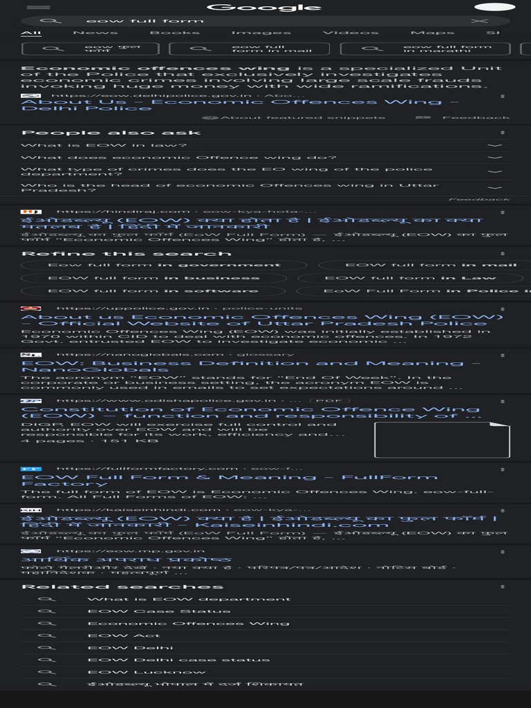 Eow Full Form - Google Search | PDF