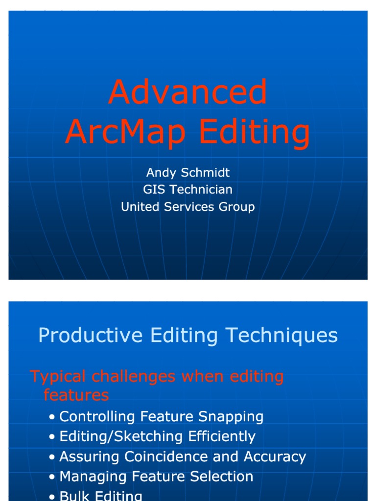 Advanced ArcMap Editing | PDF | Esri | Angle