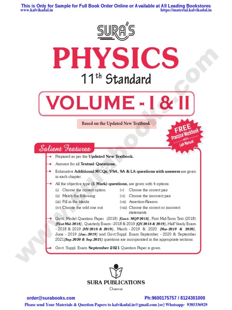 11th STD Physics EM 2022-23 WWW - Kalvikadal.in | Download Free PDF | Computer Data Storage ...