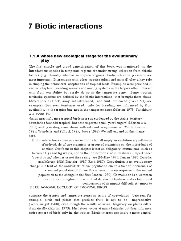 7 - Biotic Interactions - 2001 - Behavioral Ecology of Tropical Birds ...