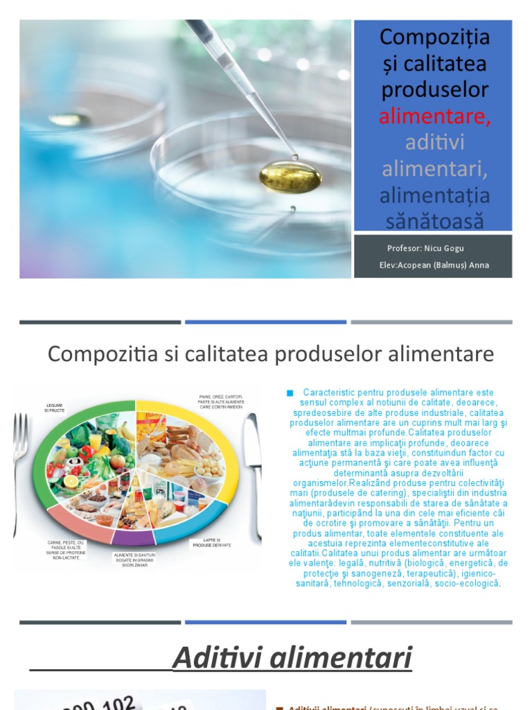 Compoziția Și Calitatea Produselor Alimentare | PDF