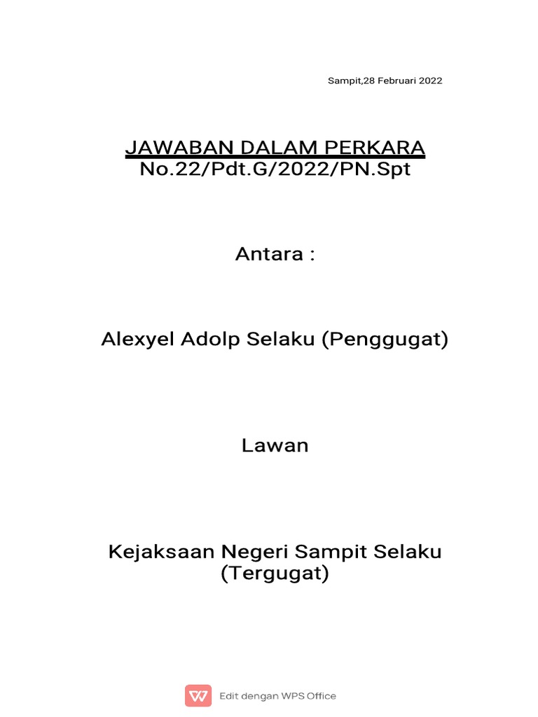 Tugas PLKH Kasus Kejaksaan PMH 1 | PDF