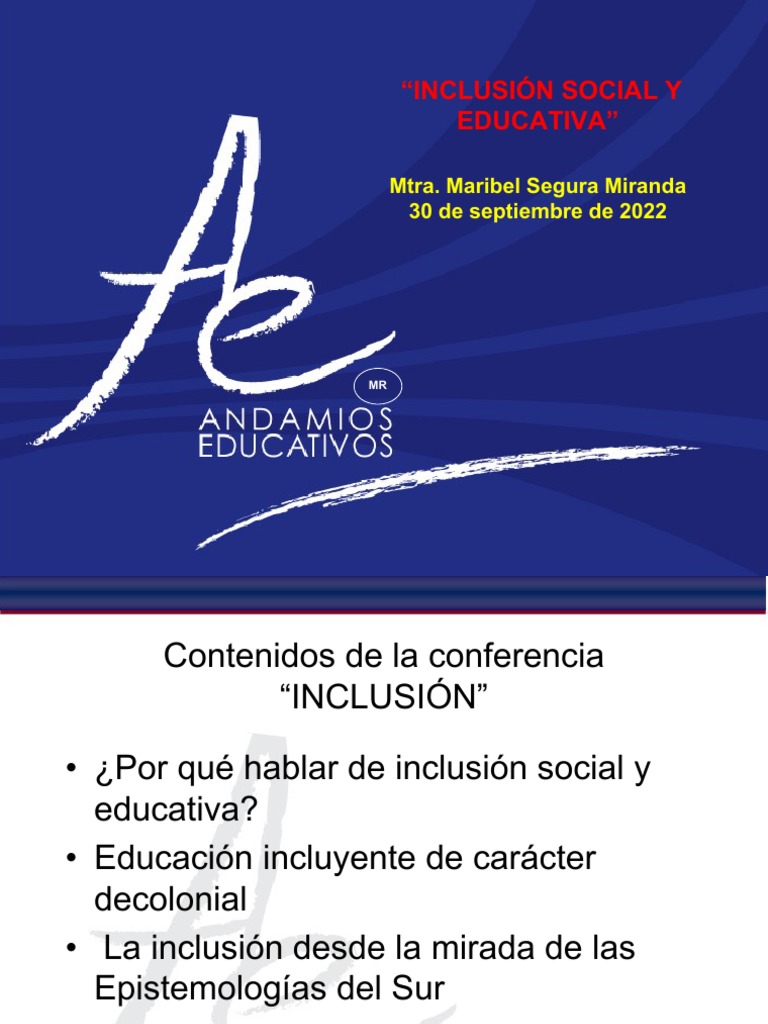 Inclusión Social Y Educativa 30sept2022 Pdf Inclusión Educación